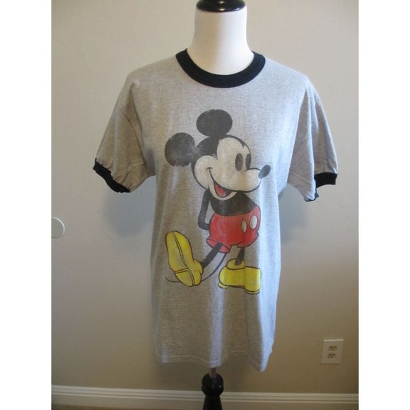 Disney | Shirts | Mickey Mouse Grey Tshirt Medium By Disney | Poshmark